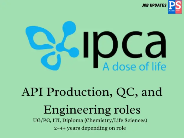 Ipca Laboratories Hiring API Production & QC